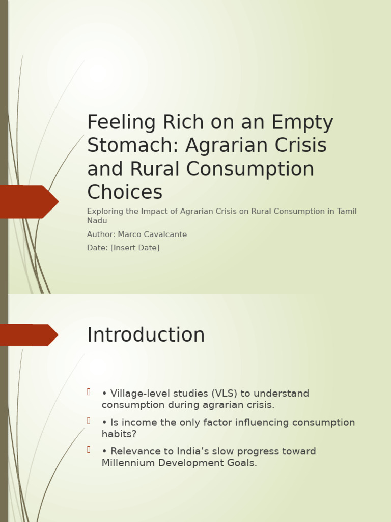 Agrarian Crisis Final 18 Slides | PDF | Consumption (Economics ...