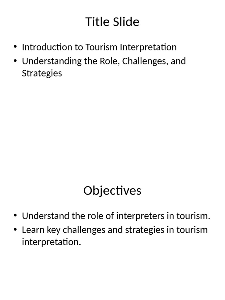 Tourism Interpretation Presentation Updated | PDF