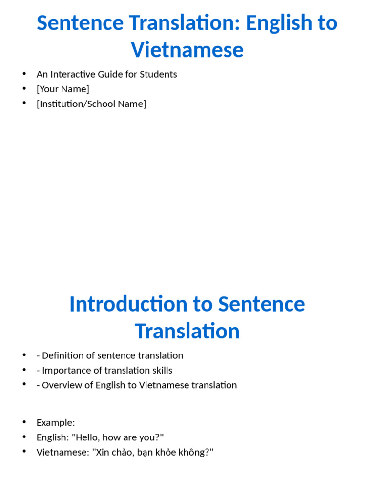 English-Vietnamese Translation Guide | PDF