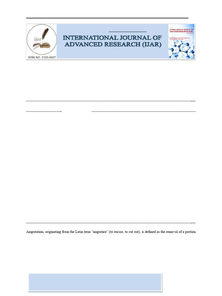Analysis of Limb Amputations at A Tertiary Care Centre | PDF | Amputation | Surgery