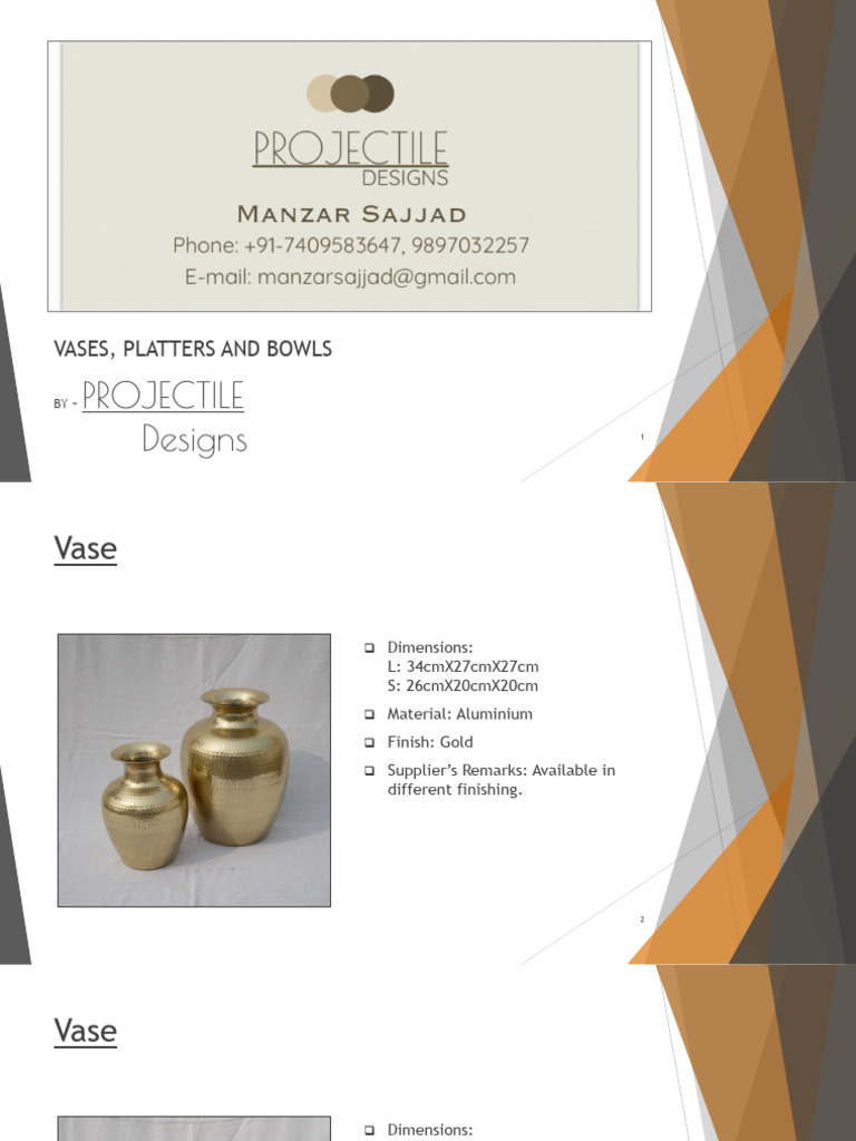 VASES PLATTERS AND BOWLS pdf | PDF | Copper | Metallic Elements