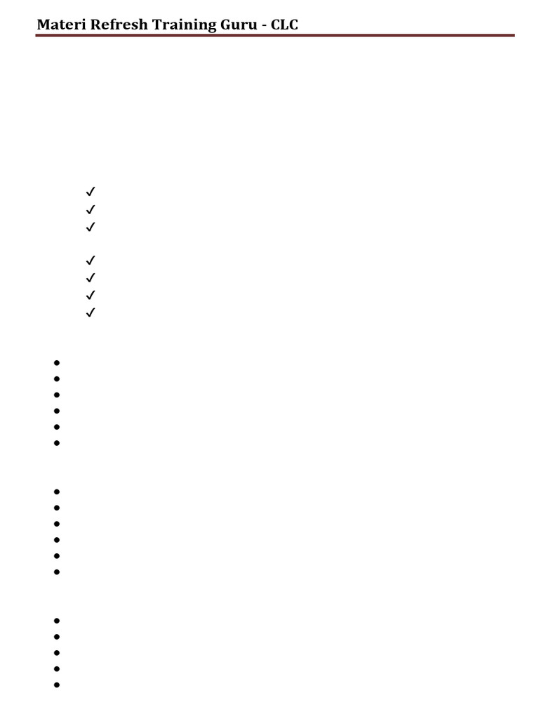 Panduan Refresh Training Guru CLC | PDF