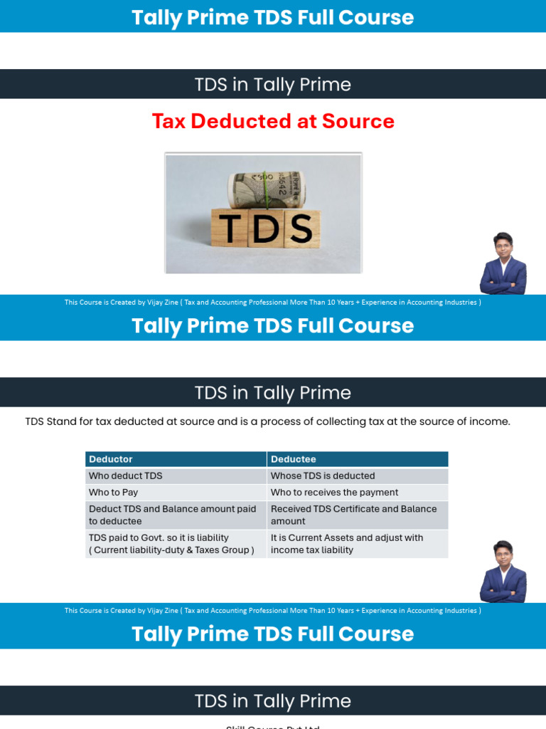 TDS Management in Tally Prime Course | PDF | Taxes | Business