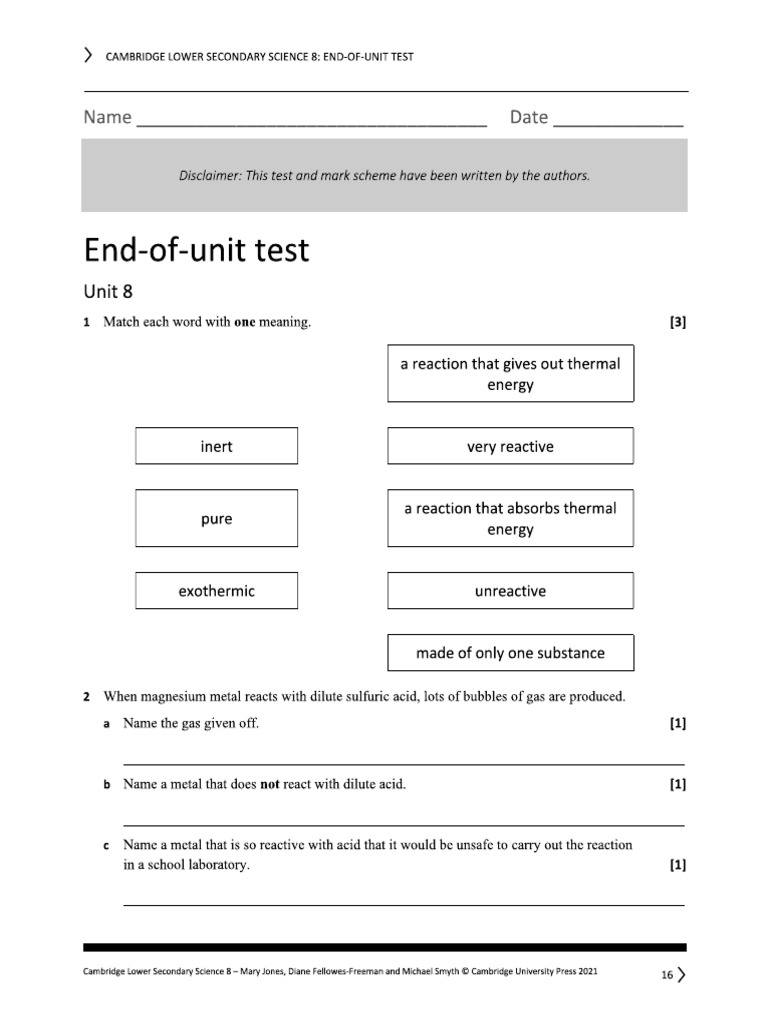 Unit 8 Test | PDF