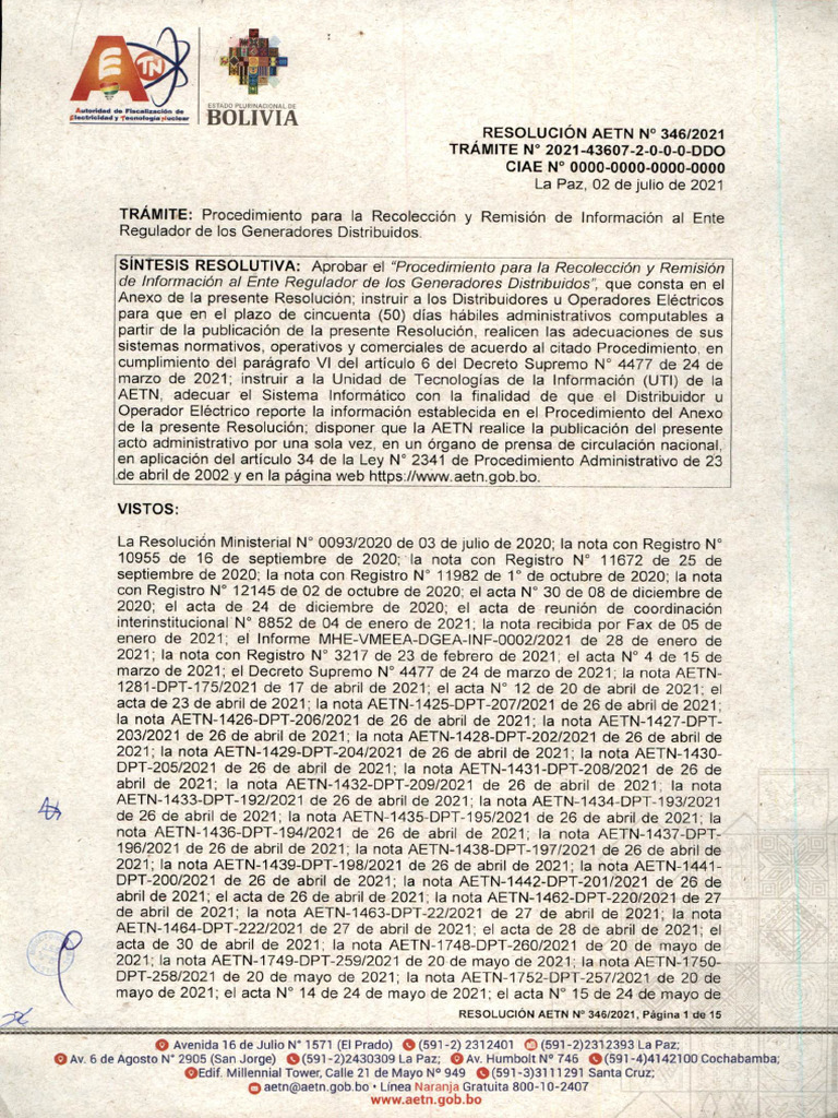 21 07 02 AETN-346-21 Procedimiento Recoleccion Remisión Información | PDF