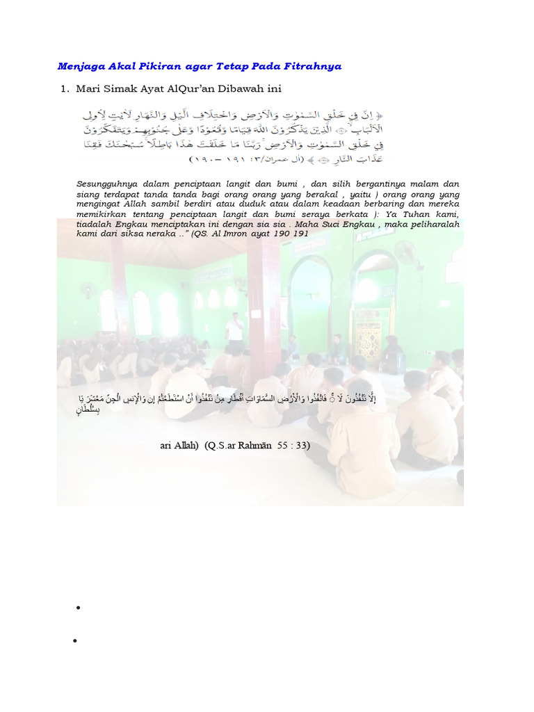 Menjaga Akal Pikiran agar Tetap Pada Fitrahnya | PDF