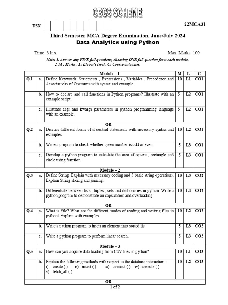 3rd Sem Question Papers June-July | PDF | Internet Of Things | Cloud ...