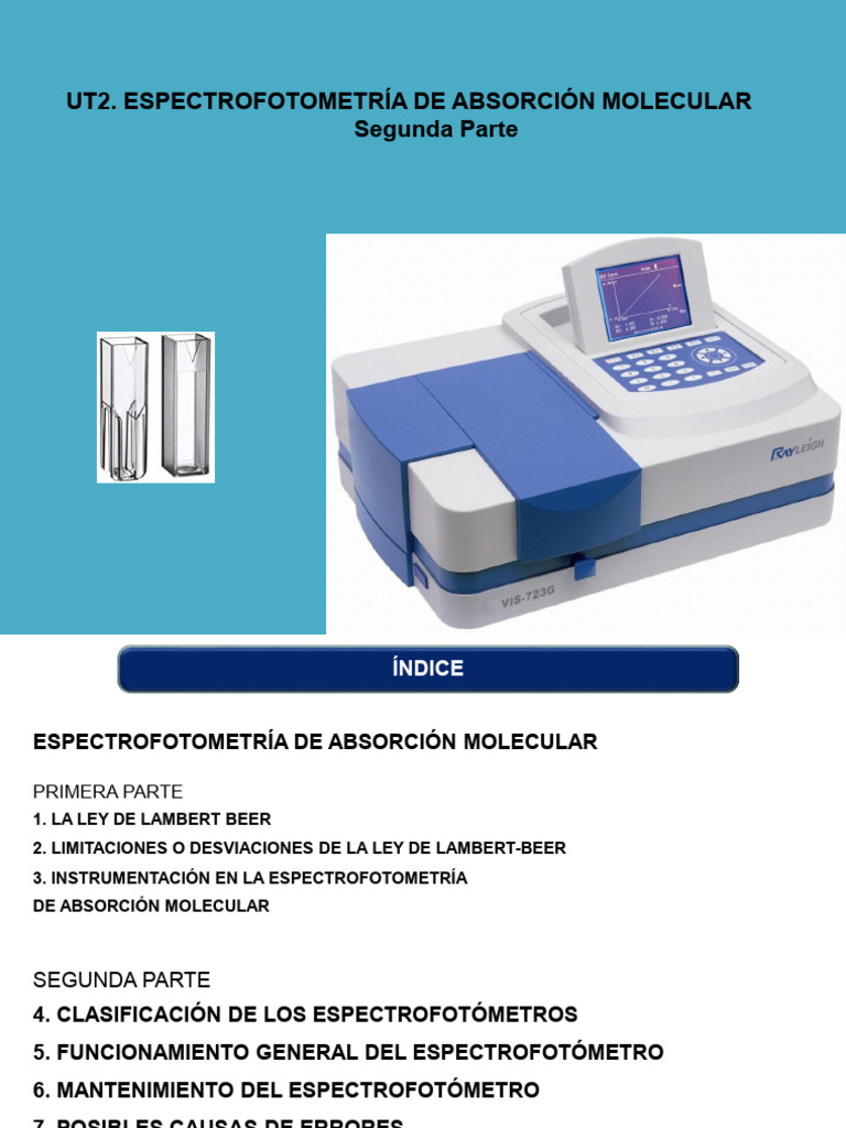 Ut2 Diapositivas II | PDF | Espectrofotometria | Ensayo de enzimas