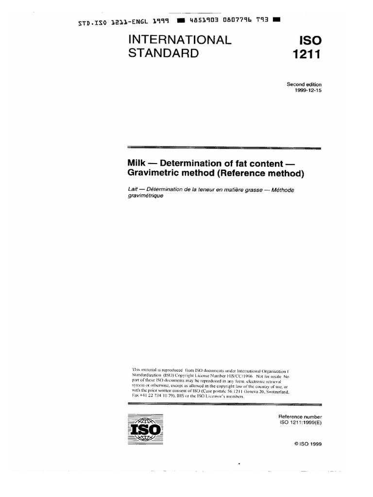 ISO 1211-1999 | PDF