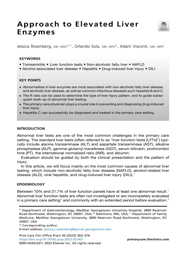 jessica_rosenberg_approach_to_elevated_liver_enzym_250214_123213 | PDF | Hepatitis | Hepatitis B