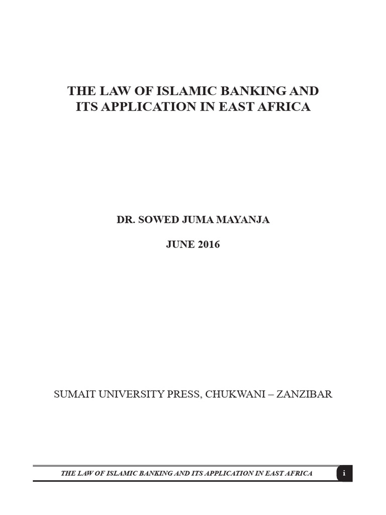 The Law of Islamic Banking and Its Application in E.Africa | PDF | Islamic Banking And Finance ...