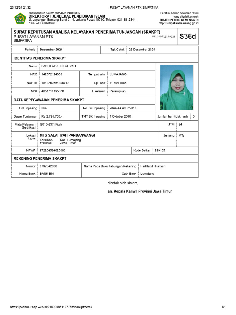 Pusat Layanan PTK Simpatika | PDF