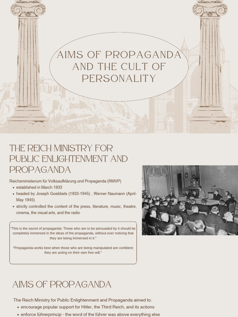 Aims of Propaganda and The Cult of Personality | PDF | Nazi Germany ...