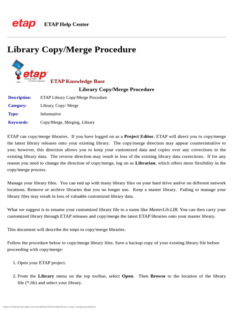 Library Copy Merge Procedure | PDF | Libraries | Software