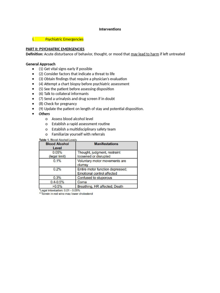 Managing Psychiatric Emergencies Guide | PDF