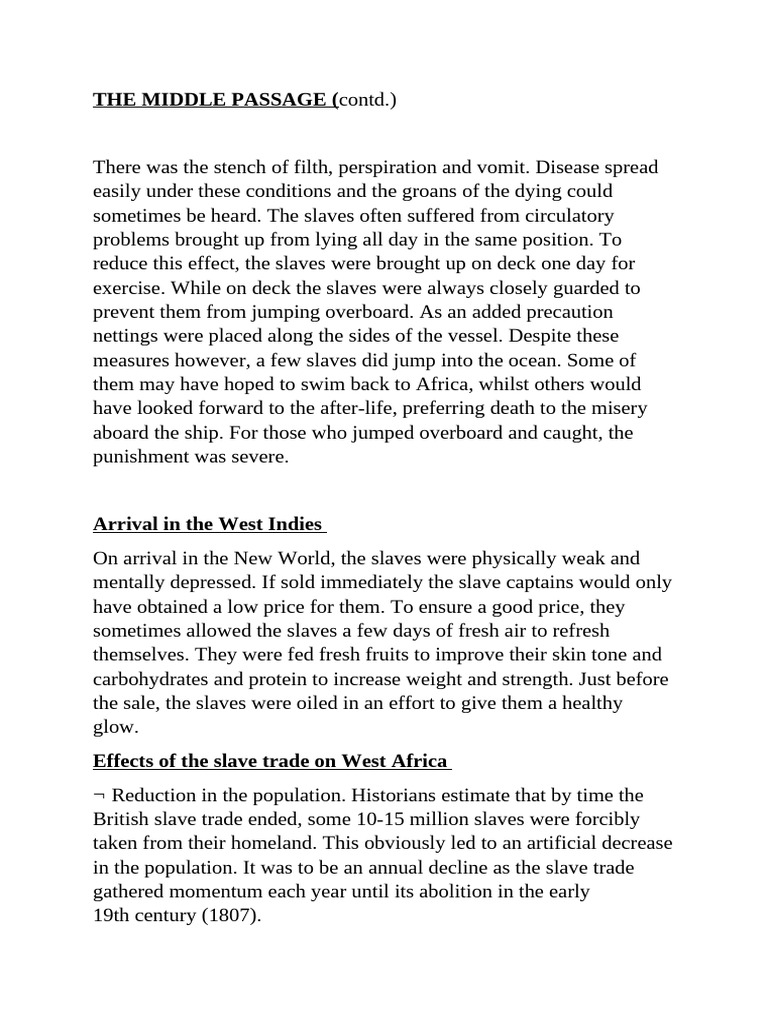 The Middle Passage - 123731 | PDF | Slavery | Atlantic Slave Trade
