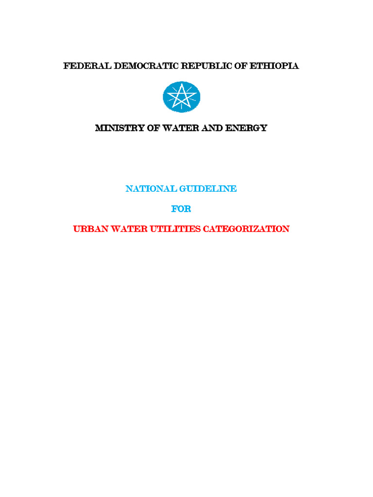 Ethiopia Urban Water Utilities Guidelines | PDF | Water Supply | Fresh ...