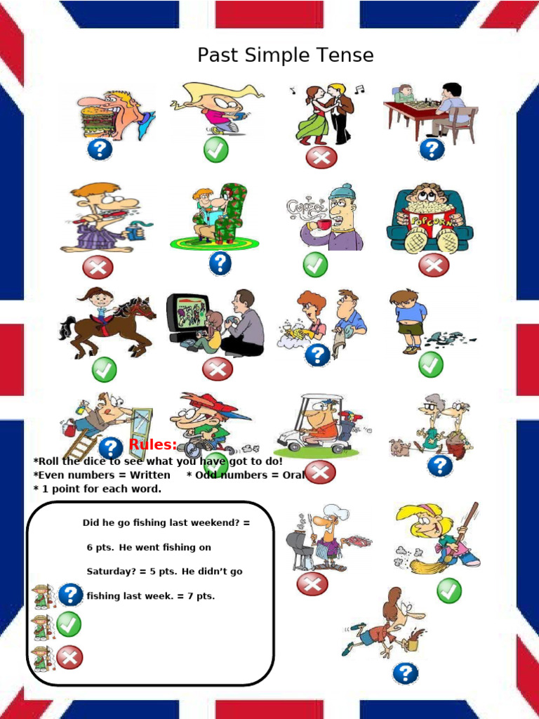 Past Simple Tense Game Rules | PDF