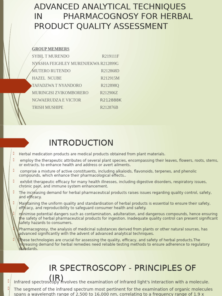 Advanced Analytical Techniques in Pharmacognosy For Herbal Product ...