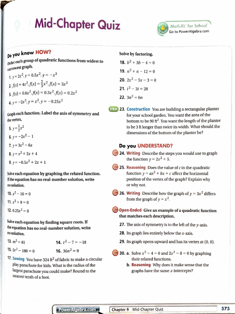 Chapter 9 Midchapter Quiz | PDF