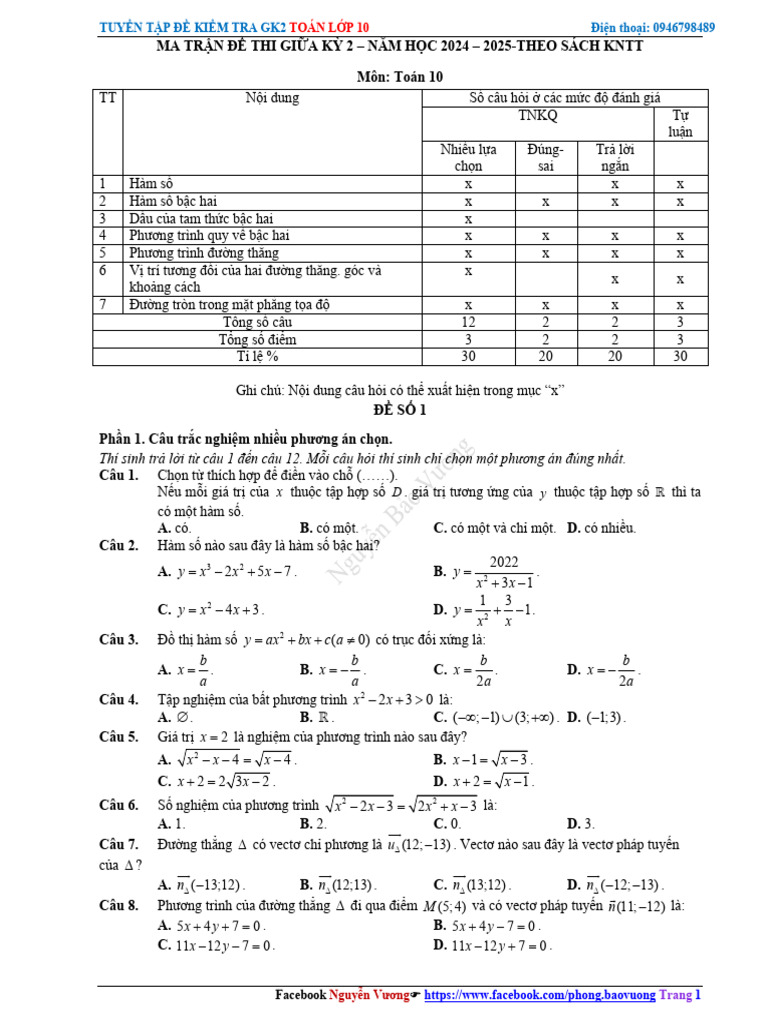 (NBV)-10 ĐỀ GK2-TOÁN 10-KNTT-FORM MOI | PDF