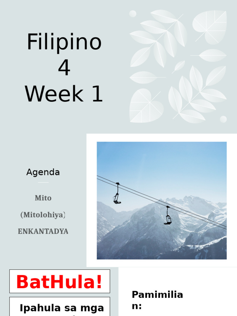 Filipino 4 Week 1 4th Q | PDF