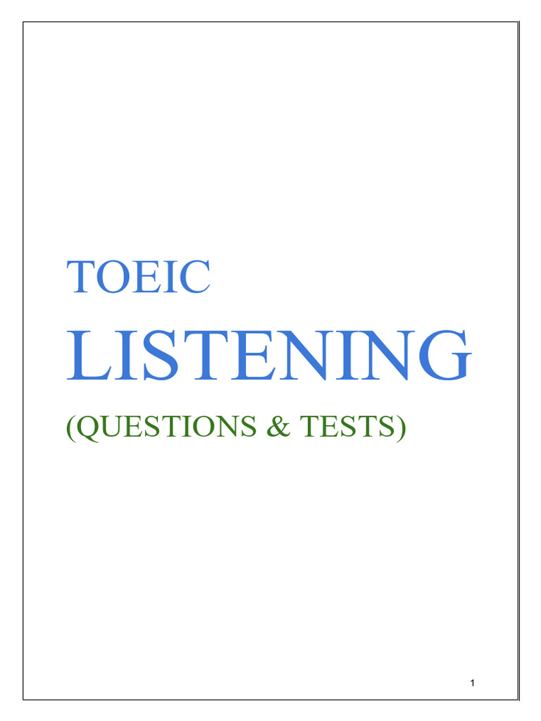Toeic Listening (Toeic Holic) | PDF | Question