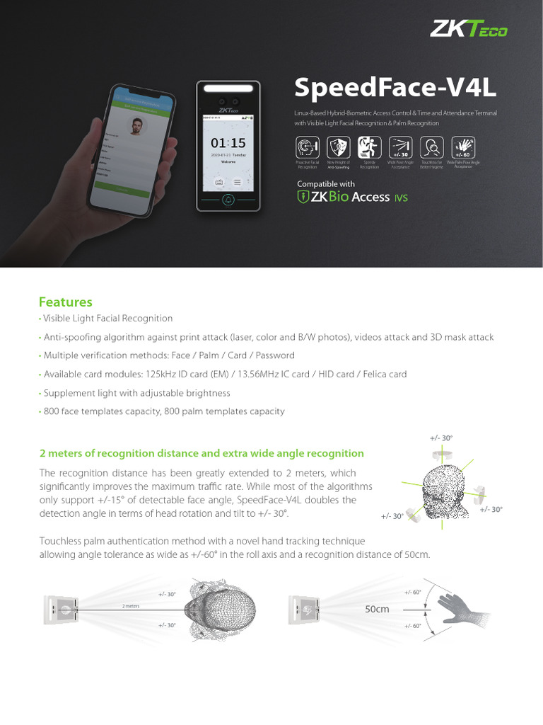 Speedface-V4l Datasheet | PDF | Computing | Computer Engineering