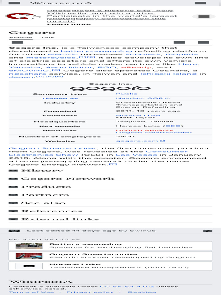 Gogoro - Wikipedia | PDF