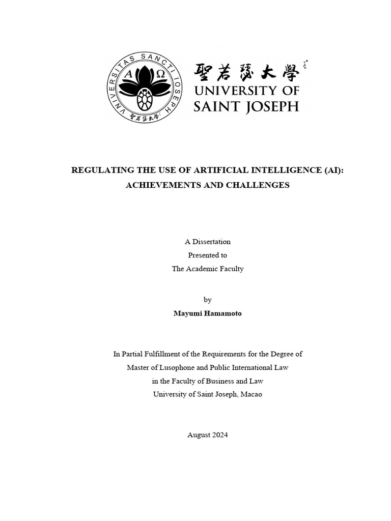 Regulating The Use of Artificial Intelligence Ai Achievements and Challenges Mayumi Hamamoto ...