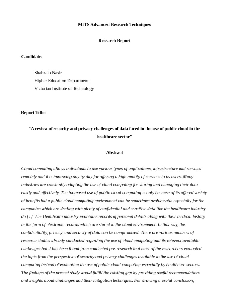 Security Challenges in Public Cloud Computing Faced by Hospitals Fully ...