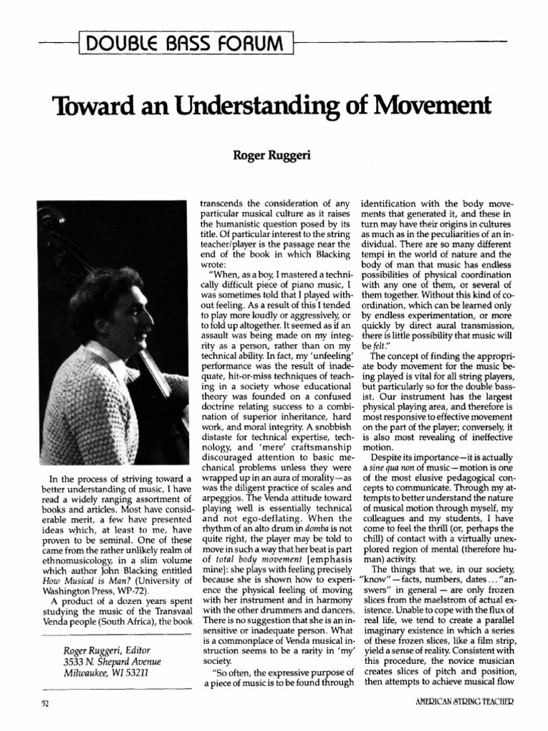 Roger Ruggeri (1985) - Toward An Understanding of Movement | PDF ...