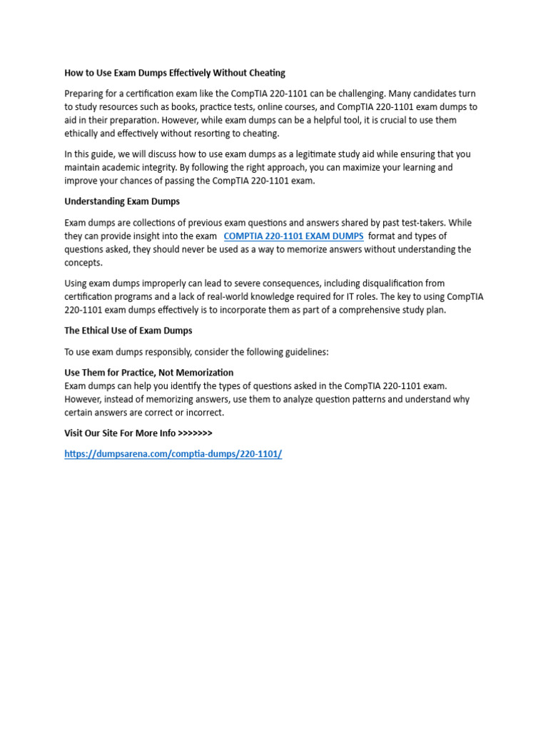 Ethical Use of CompTIA Exam Dumps | PDF
