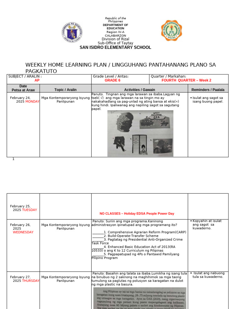 Ap 6 - Week 2 - WHLP | PDF