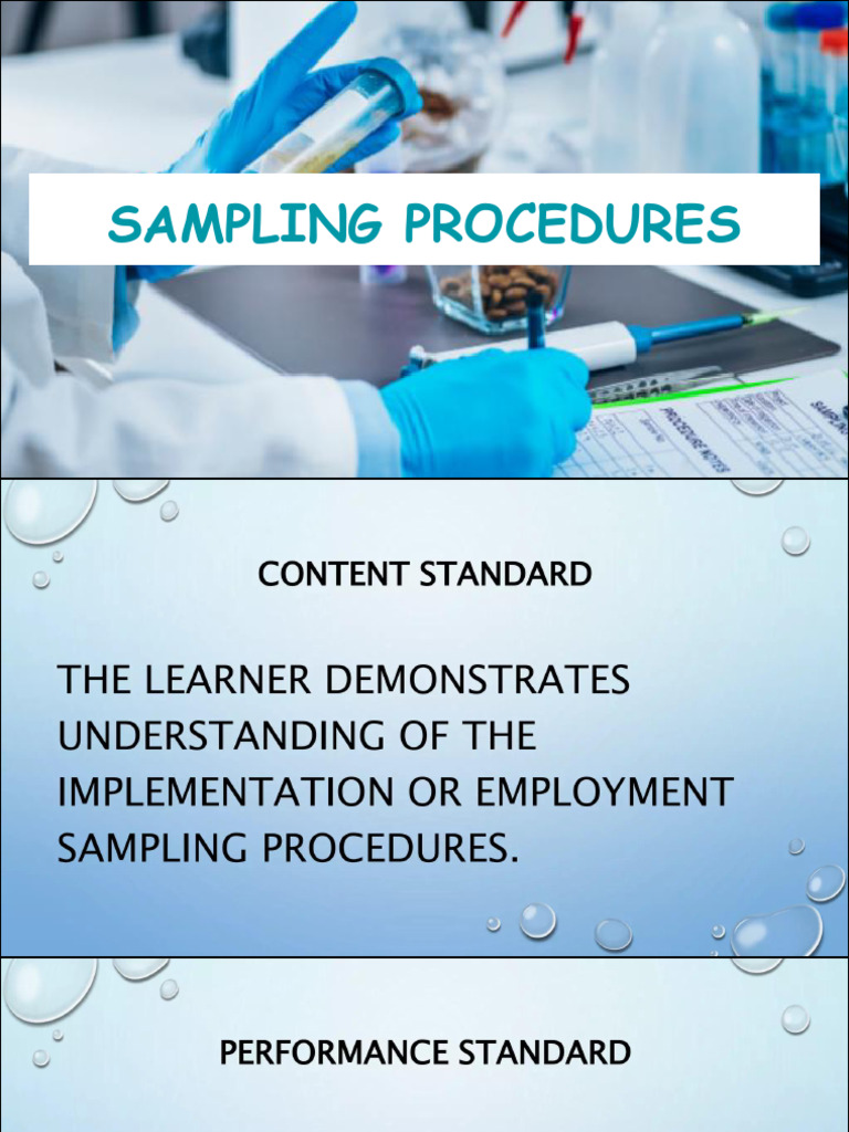 Tle Implement Sampling Procedures | PDF | Sampling (Statistics) | Laboratories