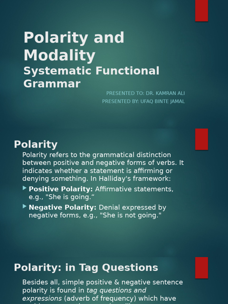 Polarity and Modality | PDF | Question | Modal Logic