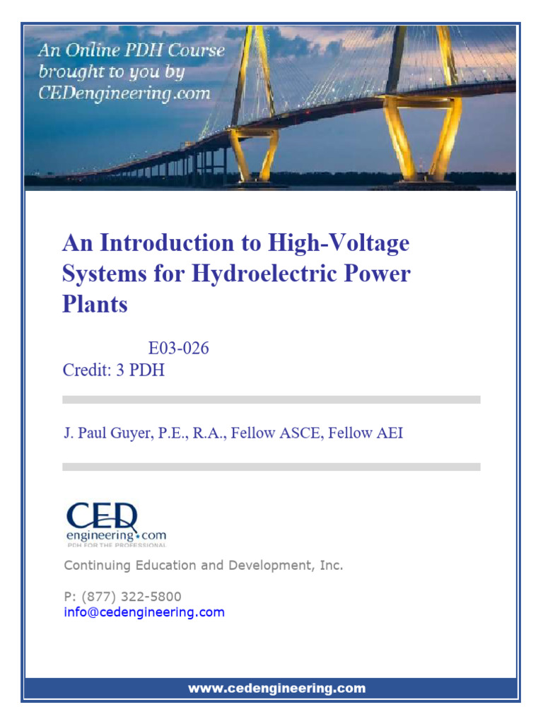 E03-026 - An Introduction To High-Voltage Systems For Hydroelectric Power Plants - US | PDF ...