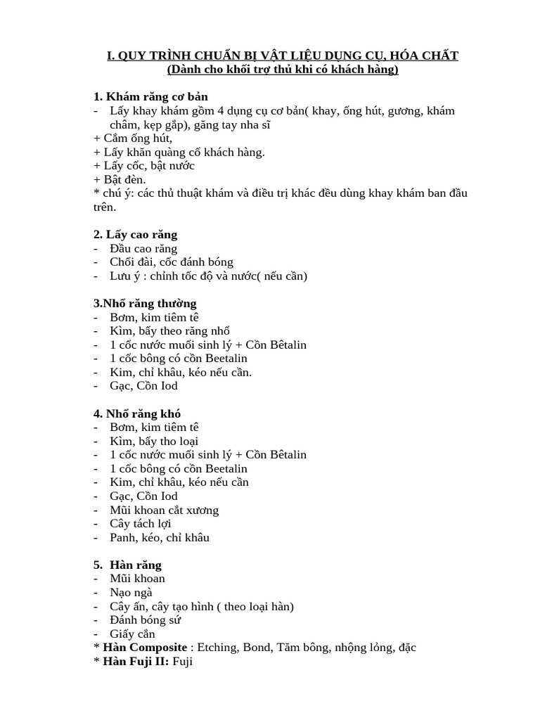 CÁC QUY TRÌNH | PDF