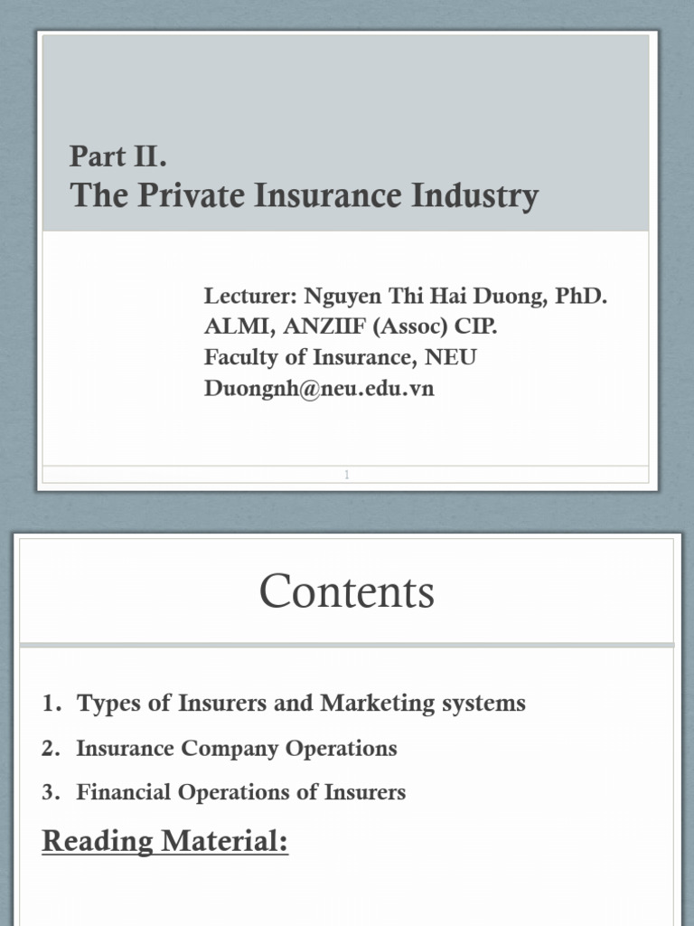 Private Insurance Industry Overview | PDF | Reinsurance | Insurance