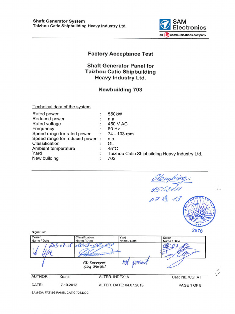 10 - FAT Factory Acceptance Test 703 | PDF