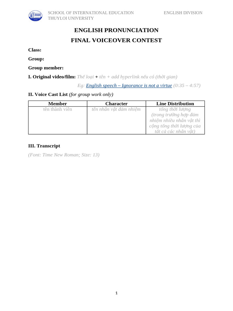 Voiceover Contest-Transcript | PDF