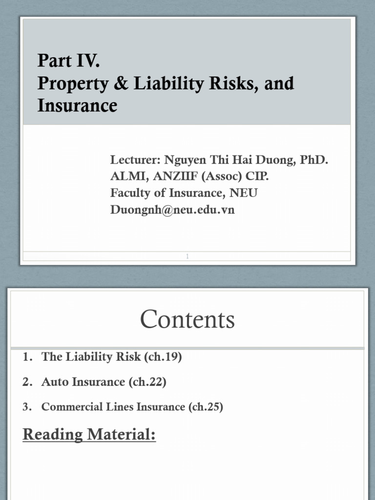 Part V_Personal Property and Liability Risk | PDF | Vehicle Insurance ...