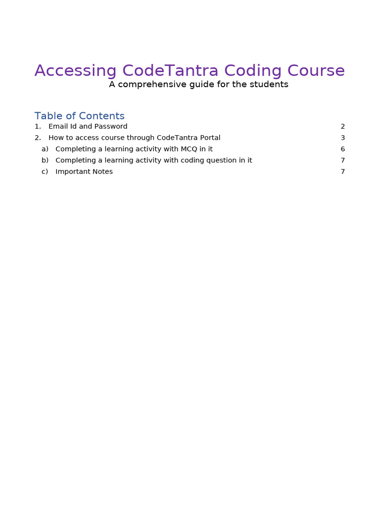 Accessing CodeTantra Coding Course - GLBITM | PDF | Password | Cyberspace