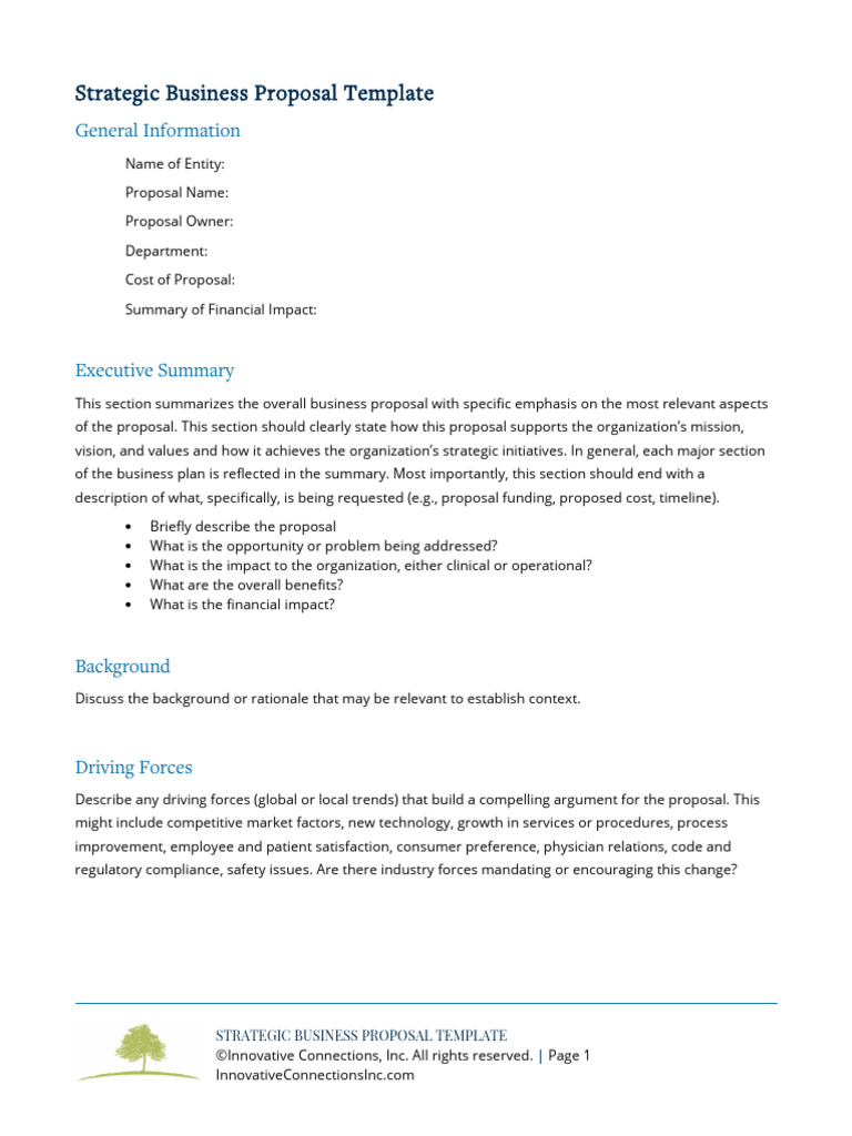 Strategic Business Proposal Template | PDF | Expense | Goal