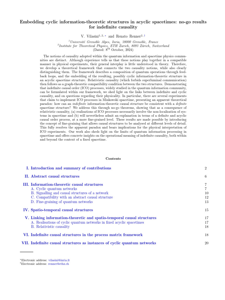 Embedding Cyclic Information-Theoretic Structures | PDF | Causality | Spacetime