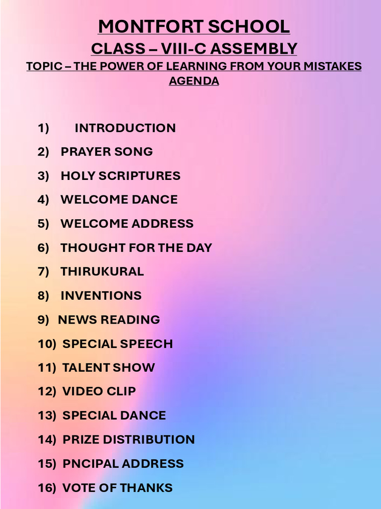 Agenda of Viii-C | PDF