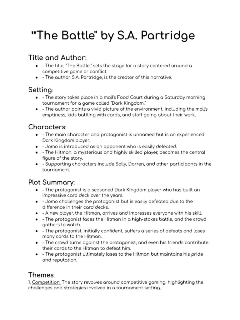 "The Battle: A Gaming Tournament Tale" | PDF | Psychology