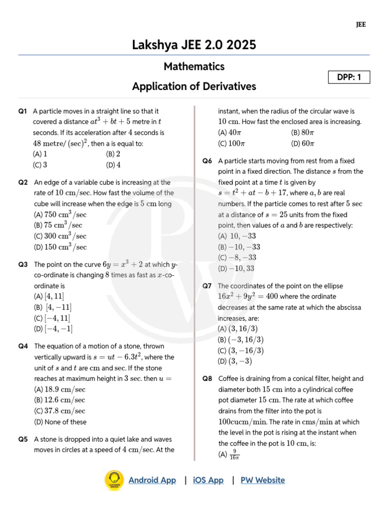 AOD DPP Complete | PDF | Area | Rectangle