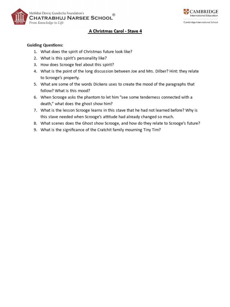 Stave 4 Analysis of A Christmas Carol | PDF