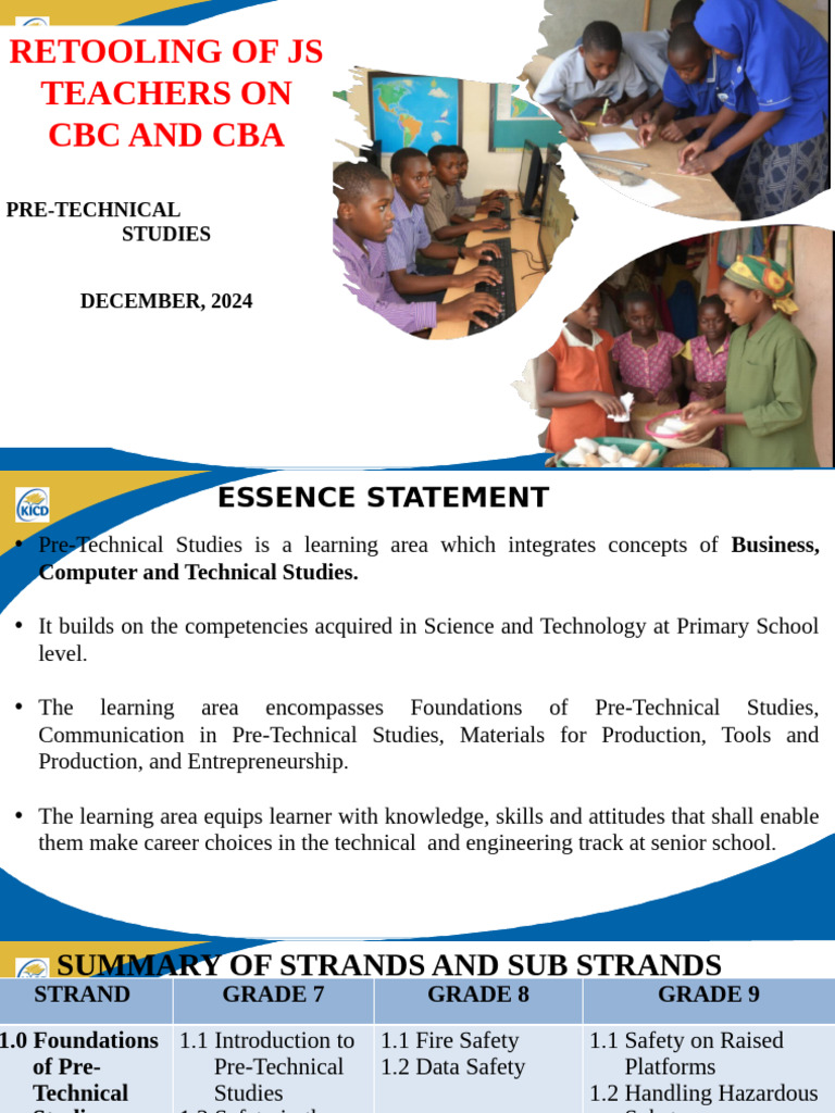 Edited Pre-Technical Studies Js Retooling 30.11. 2024 | PDF | Learning ...